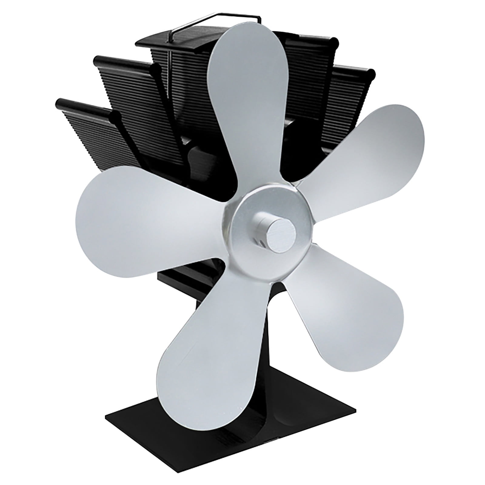Heat-Powered Wood Stove Fan with 5 Blades, Aluminum Fireplace Fan for ...