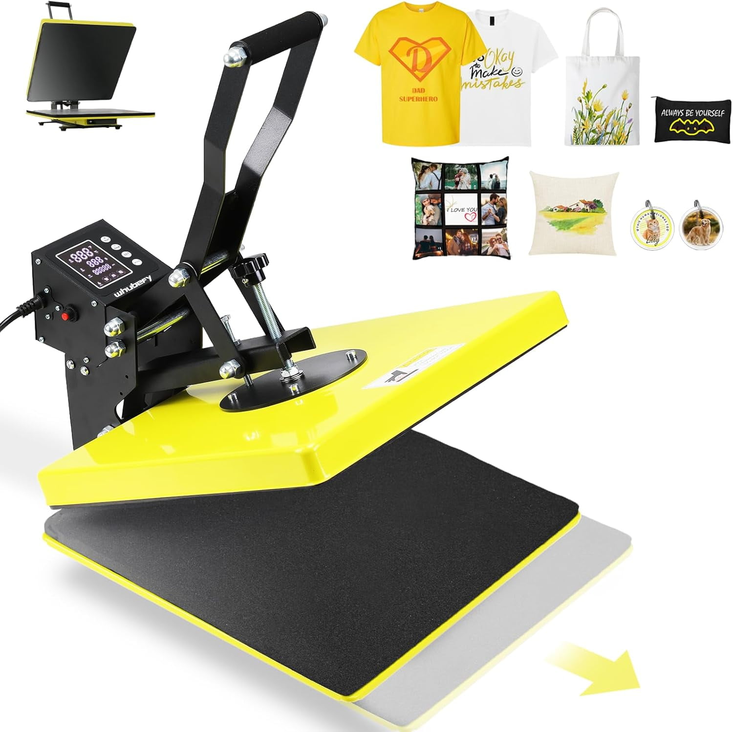 Heat Press 15x15, Slide Out Heat Transfer Sublimation Machine with 3 ...