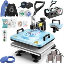 SHUOHAObrand Cheap 38*38CM 8 in 1 Combo Heat press Machine Sublimation Printer 2D Heat Transfer ...