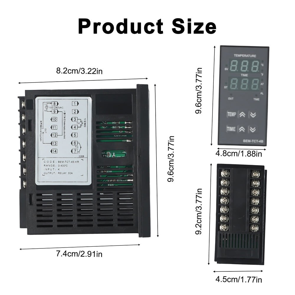 Heat Press Machine Digital Thermostat Bem-Tct-4B Temperature Time ...