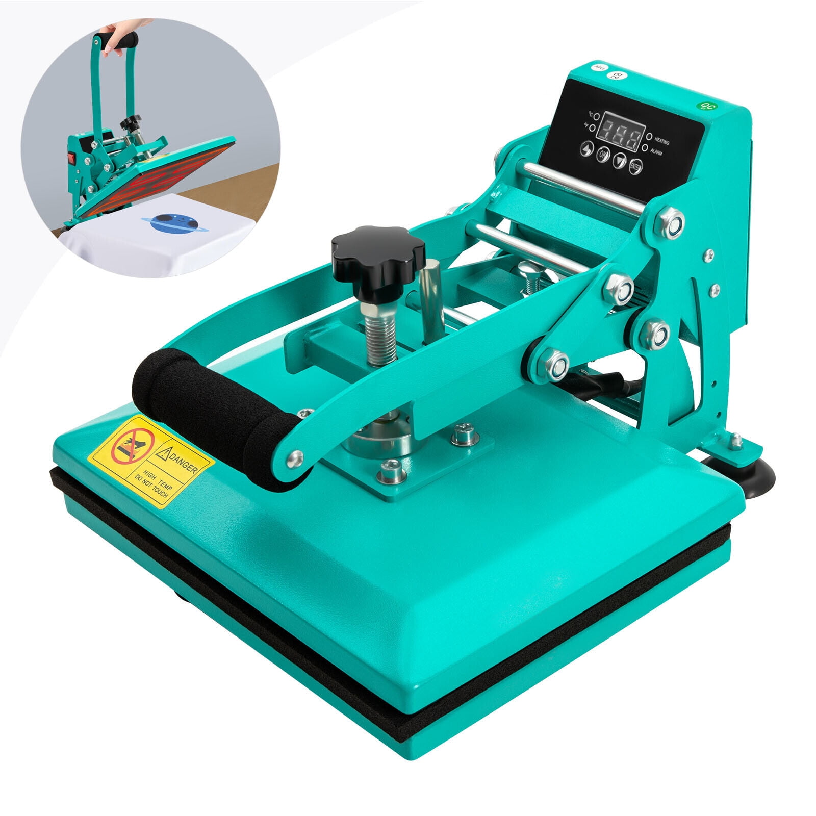 Heat Press Machine Fits DIY T Shirts Press Machine Adjustable Blue 11.8 ...