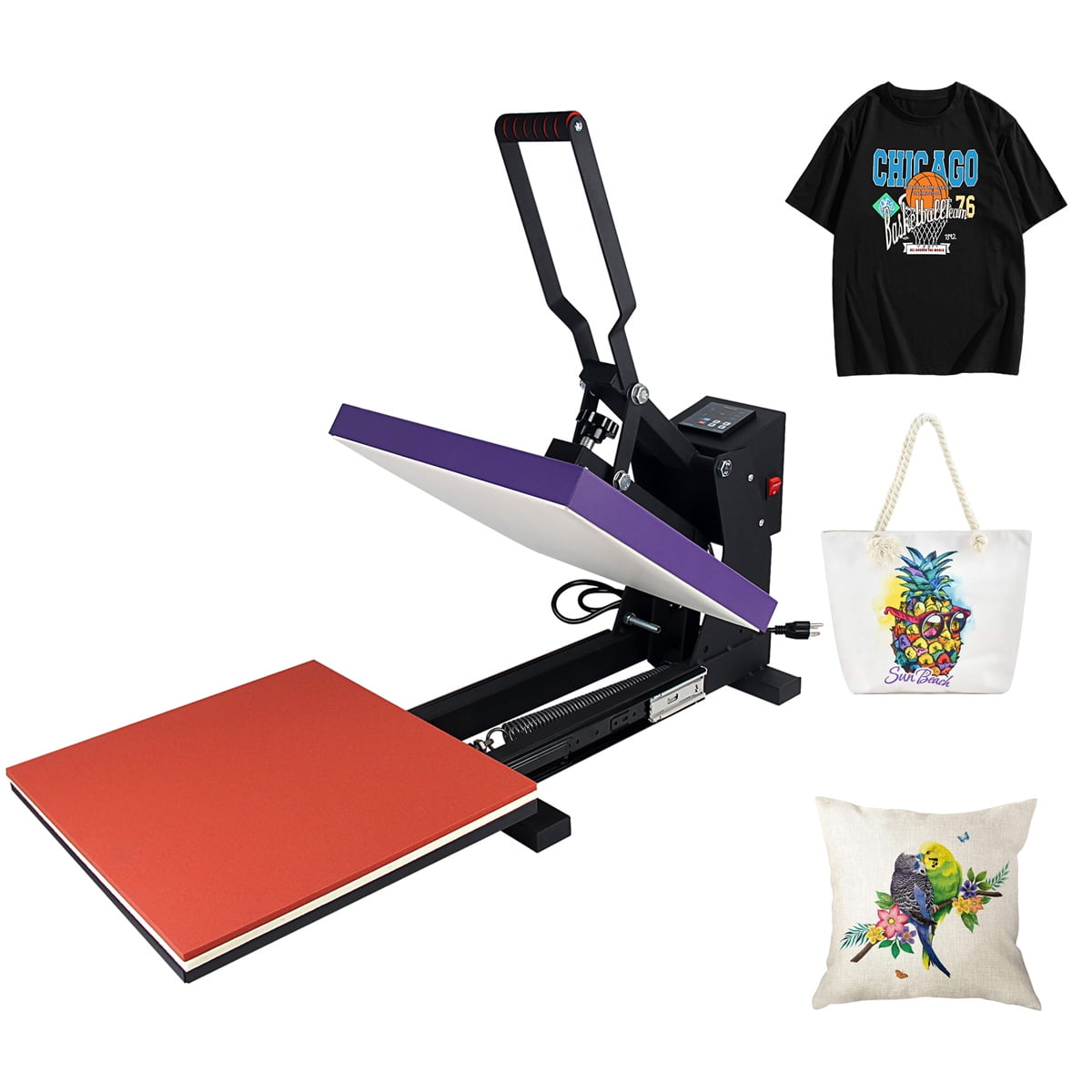 Heat Press Machine with Slide Out Drawer, 15x15 Inch T-Shirts Printing ...