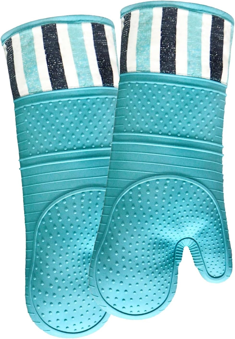 Heat Resistant 550 Degree Oven mitt, Silicone Oven Hot Mitts - 1 Pair ...