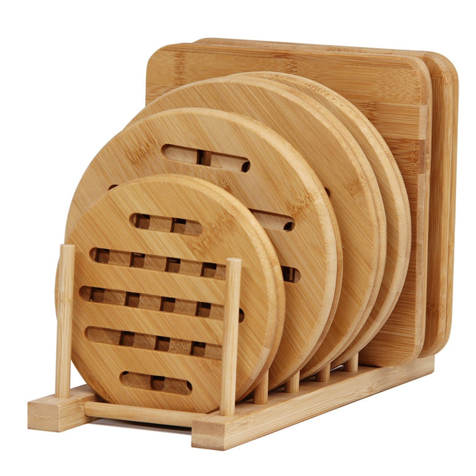 Heat Resistant Bamboo Trivet, Natural Bamboo Trivet Holders, Natural ...