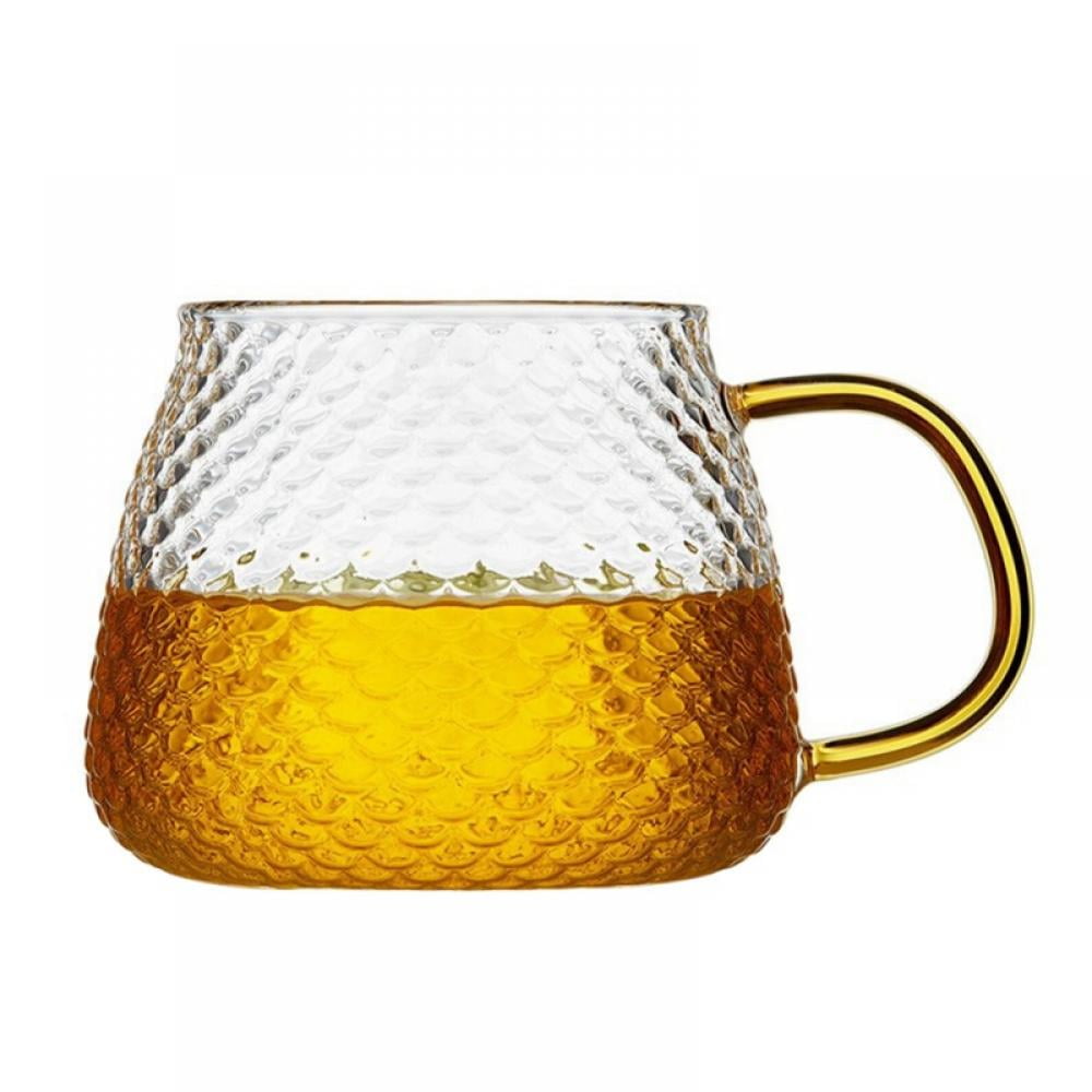 Heat Resistant Borosilicate Clear Glass Coffee Mugs with Handle Perfect ...