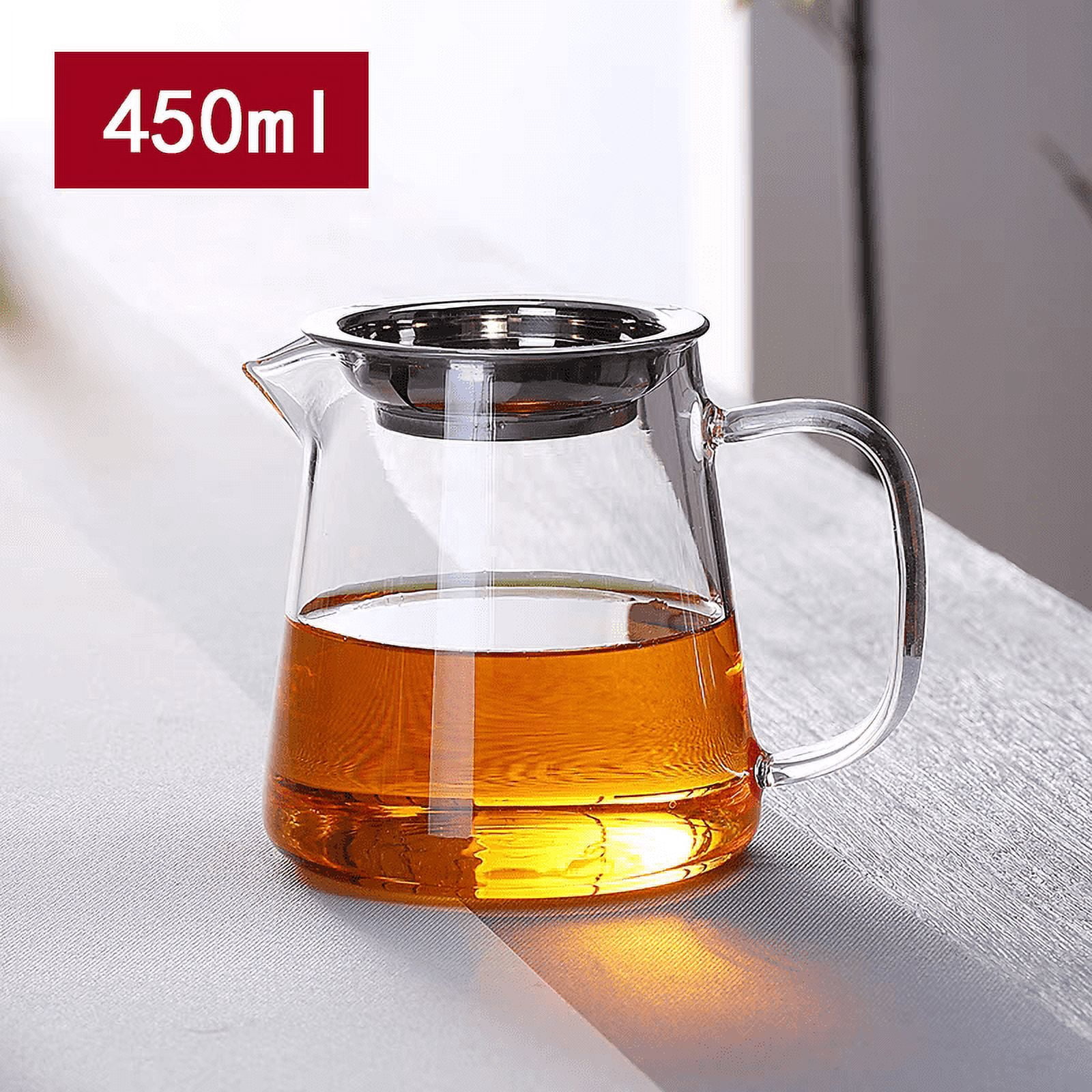 Heat-Resistant Borosilicate Glass Tea Pitcher Set with a Strainer ...