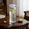 Heat Resistant Borosilicate Glass Water Pitcher with Lid, Large ...