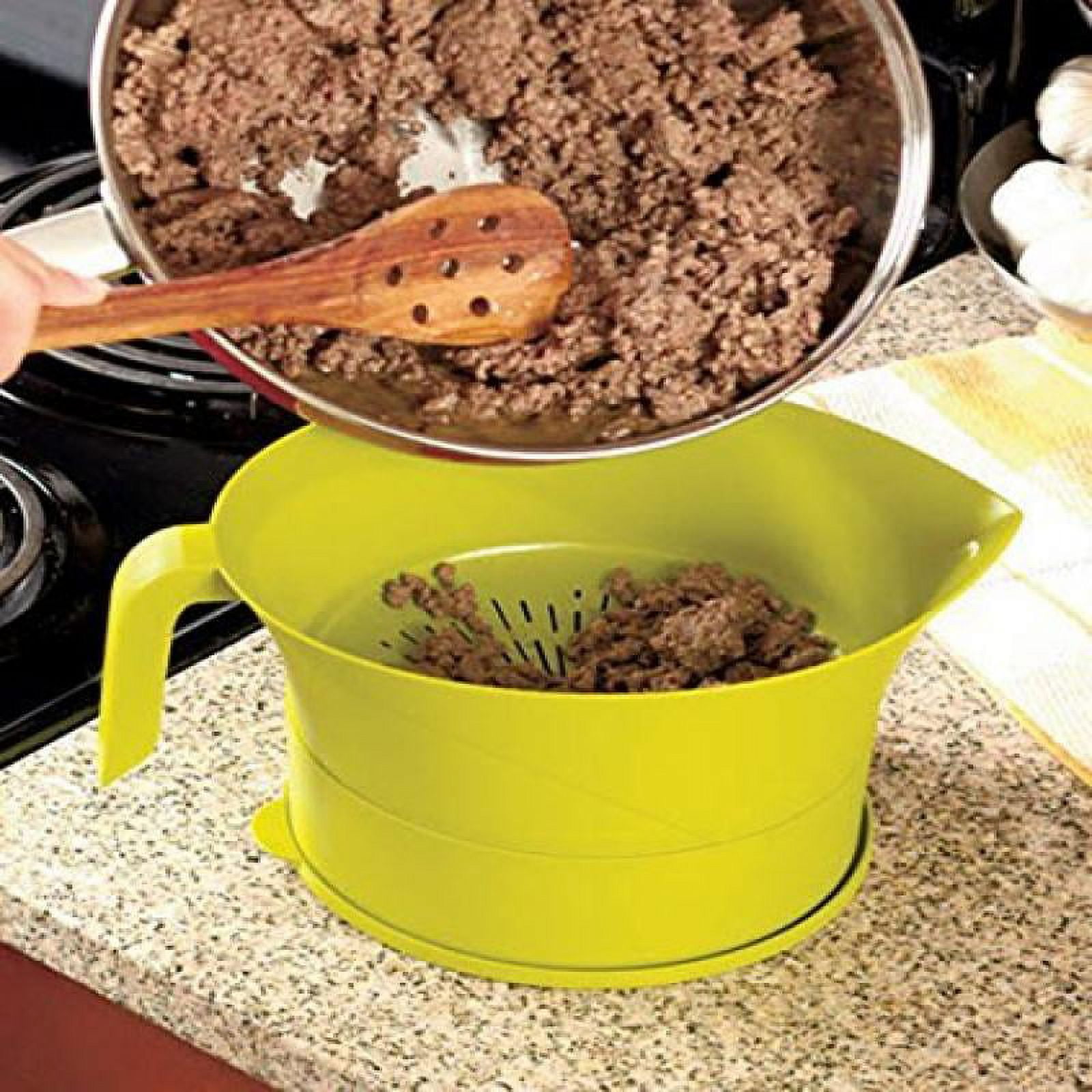 Heat Resistant Colander Drains Fast and Easy Catch Grease for Easy ...