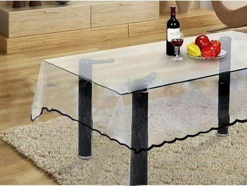 Heat Resistant,Easy Clean Waterproof Plastic Table Cover, Crystal Clear ...