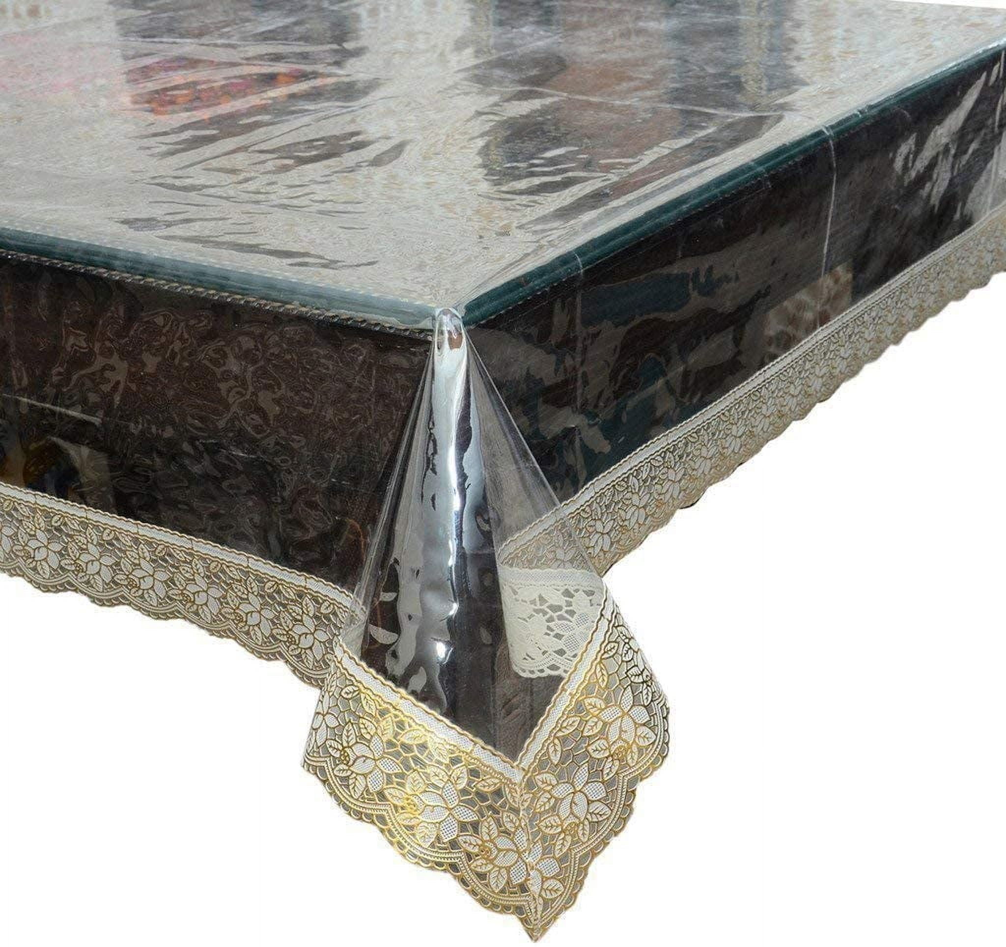 Heat Resistant,Easy Clean Waterproof Plastic Table Cover, Crystal Clear ...