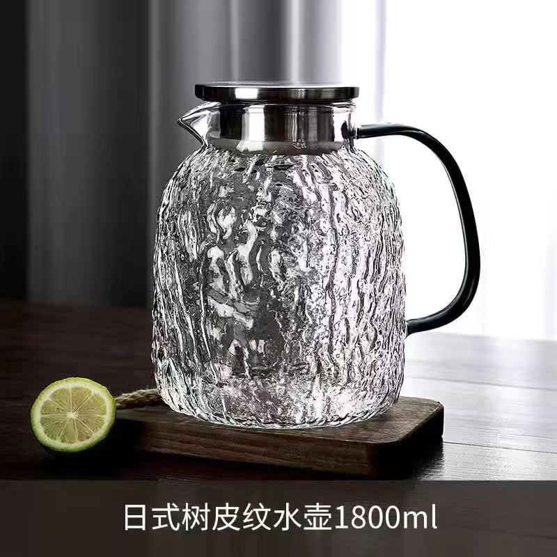 Heat-Resistant Glass Cold Water Bottle Cold Drink Juice Bark Pattern ...