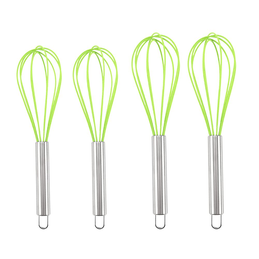Heat Resistant Kitchen Whisk 8 Inch and 10 Inch Silicone Whisk Set of 4 ...