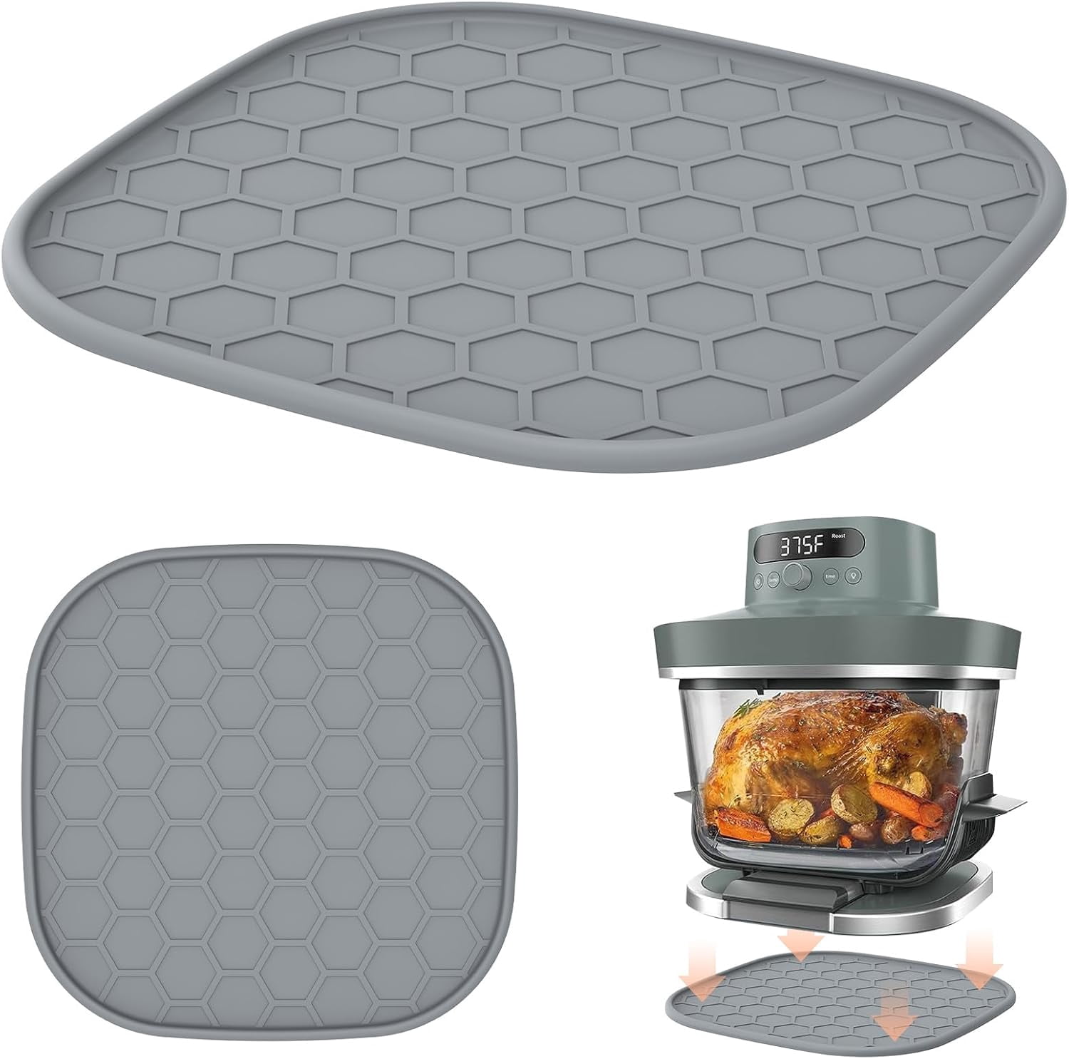 Heat Resistant Mat for 6 in 1 Glass Air Fryer, Anti Slip Countertop ...