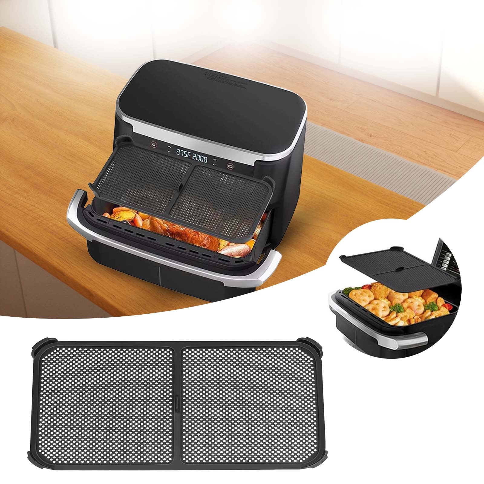 Heat Resistant Mat for Air Fryer with Sliding Function 37x21x1.75cm Pad ...