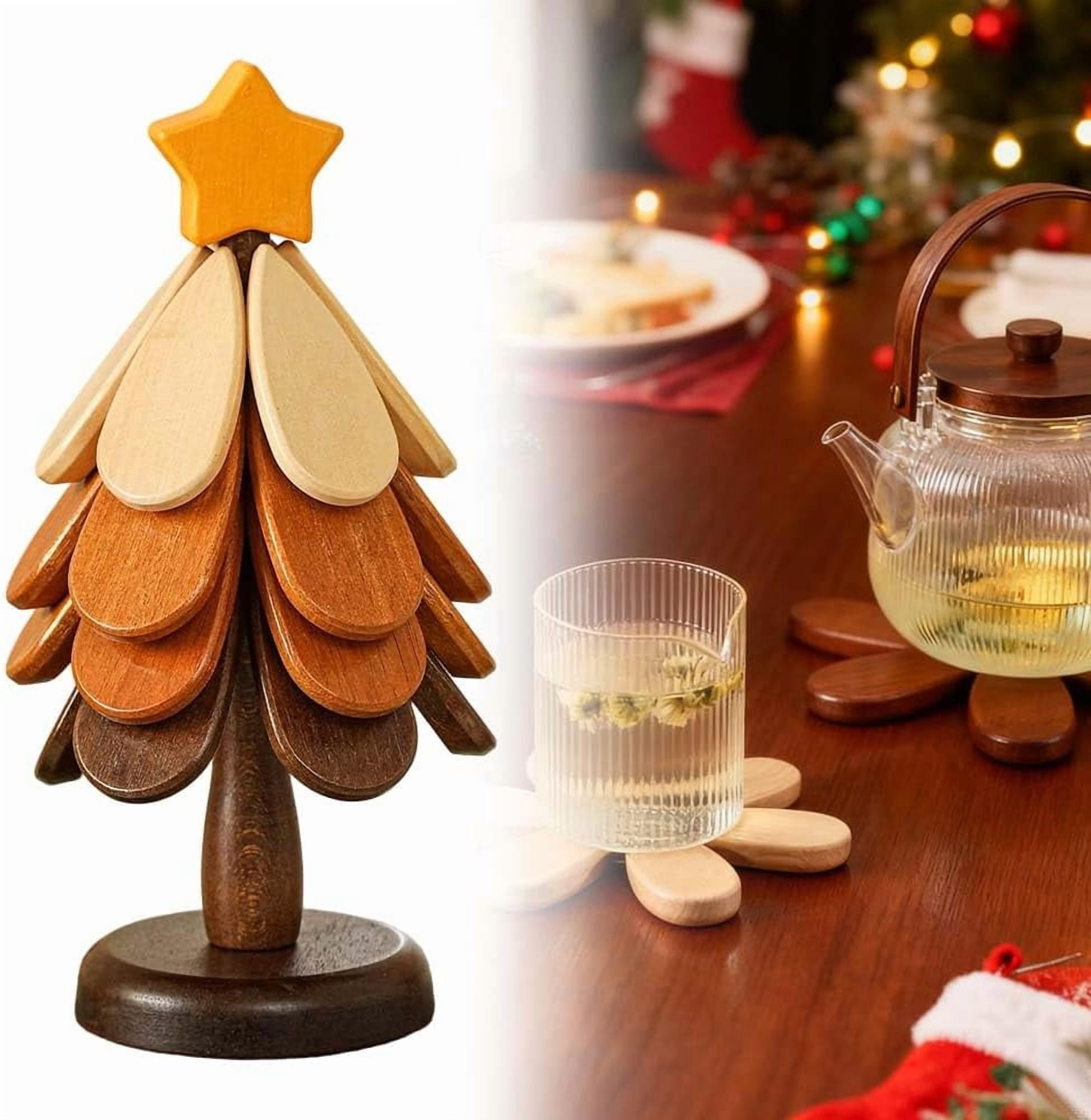Heat Resistant Natural Wooden Trivet Set for Hot Dishes, 2026 New ...