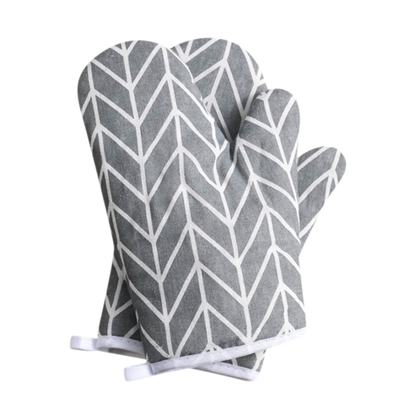 Heat-Resistant Oven Gloves - 2-Pack Thickened Cotton Microwave & Baking ...