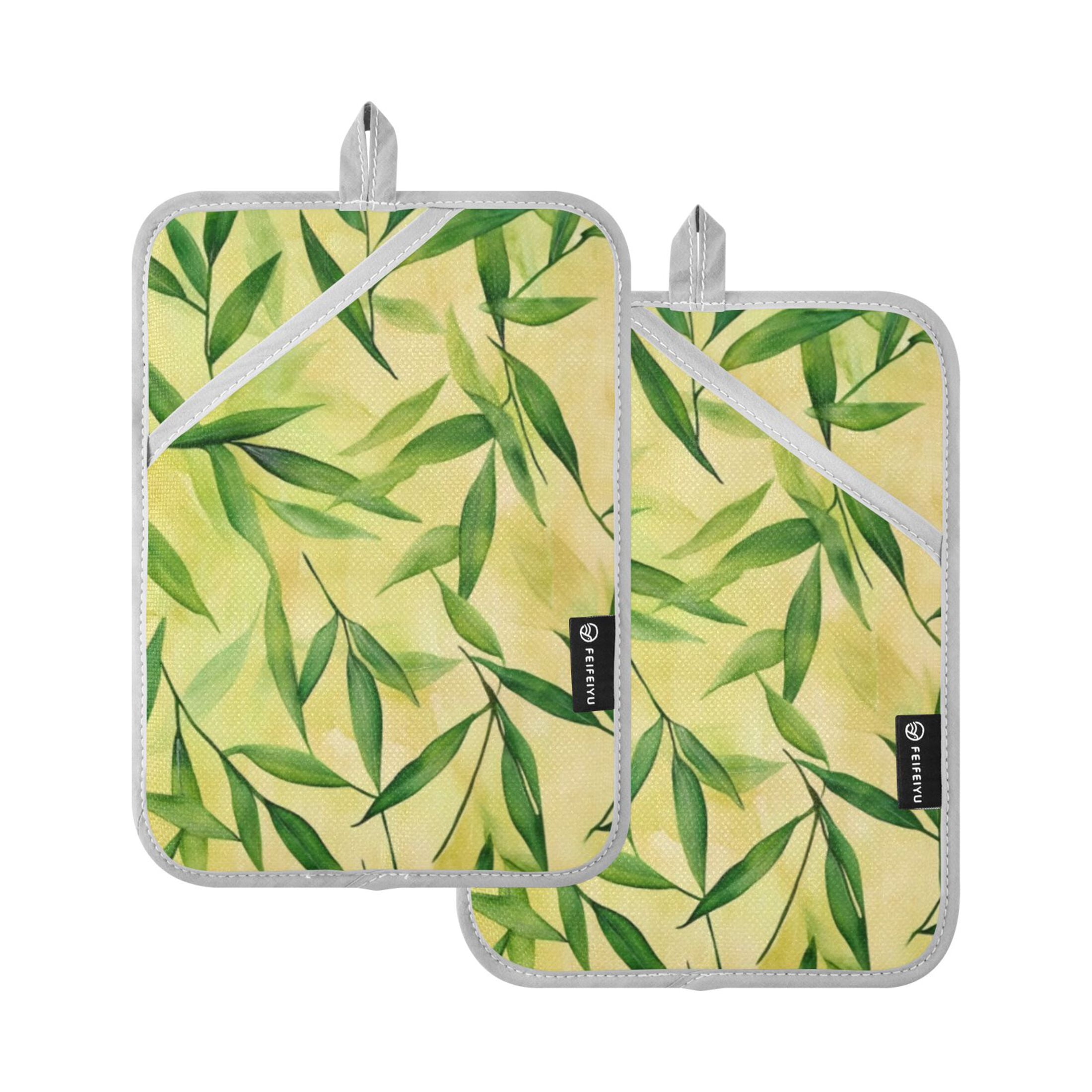 【Heat-Resistant】Quilted Cotton Potholders Set of 2 - Stylish Kitchen ...