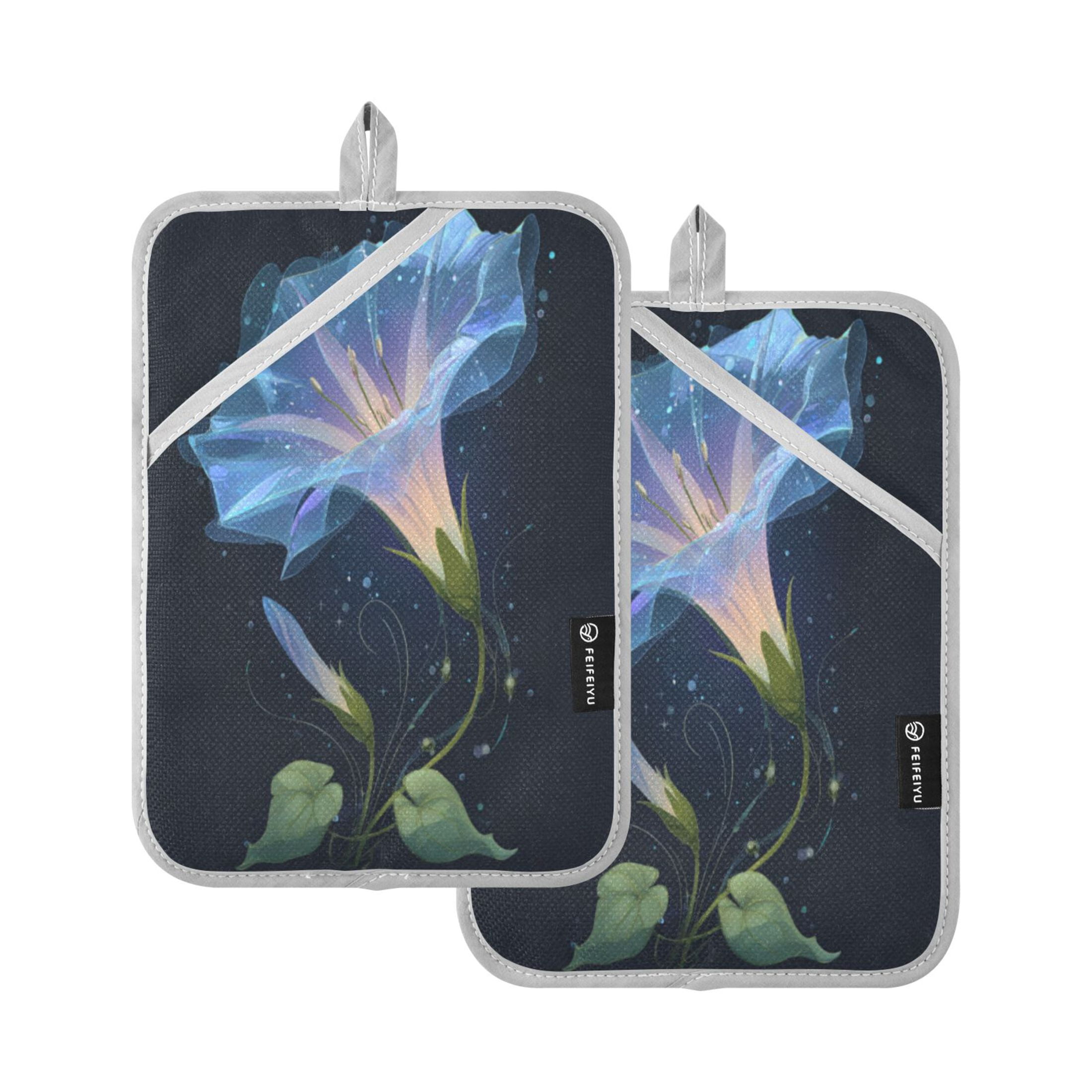 【Heat-Resistant】Quilted Cotton Potholders Set of 2 - Stylish Kitchen ...