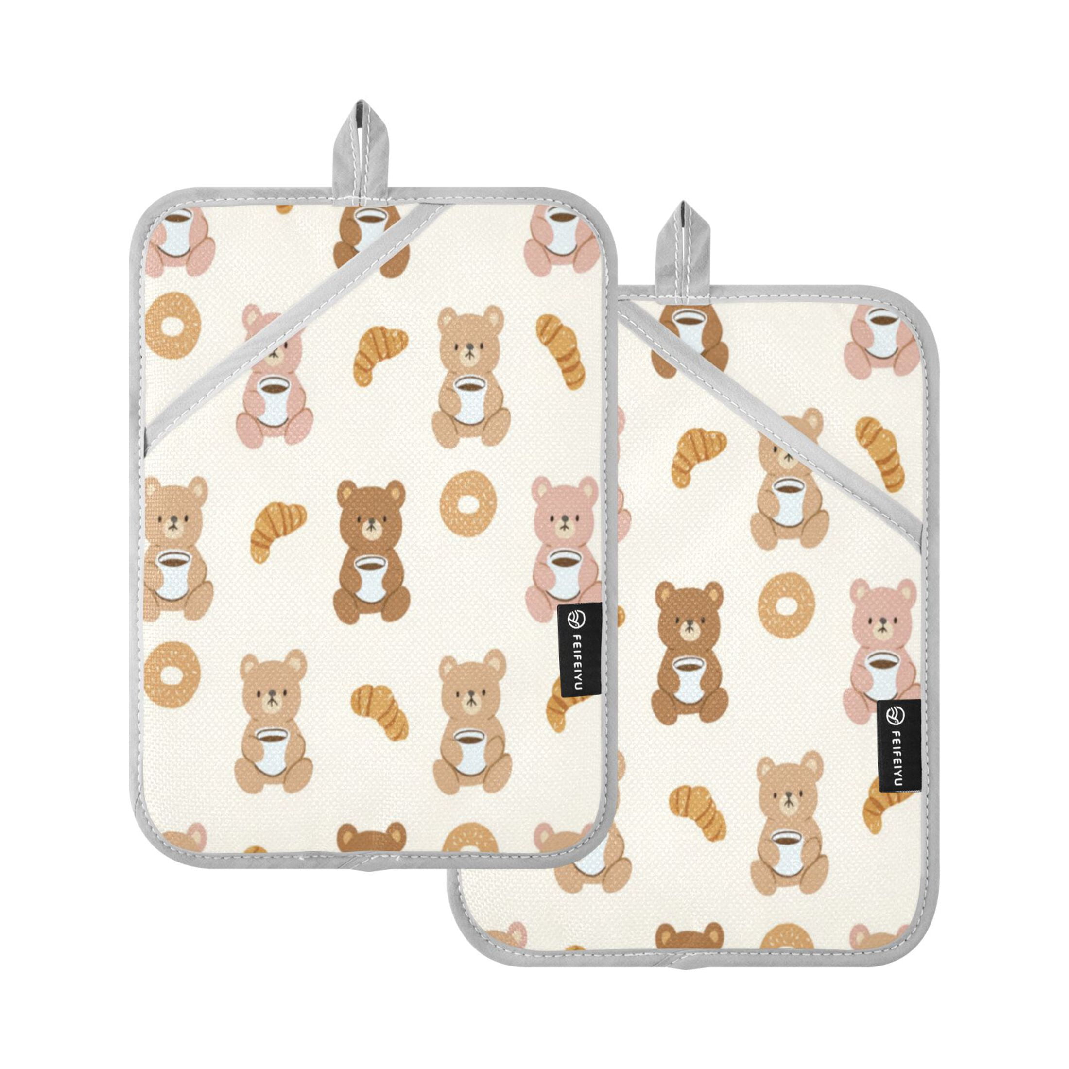 【Heat-Resistant】Quilted Cotton Potholders Set of 2 - Stylish Kitchen ...