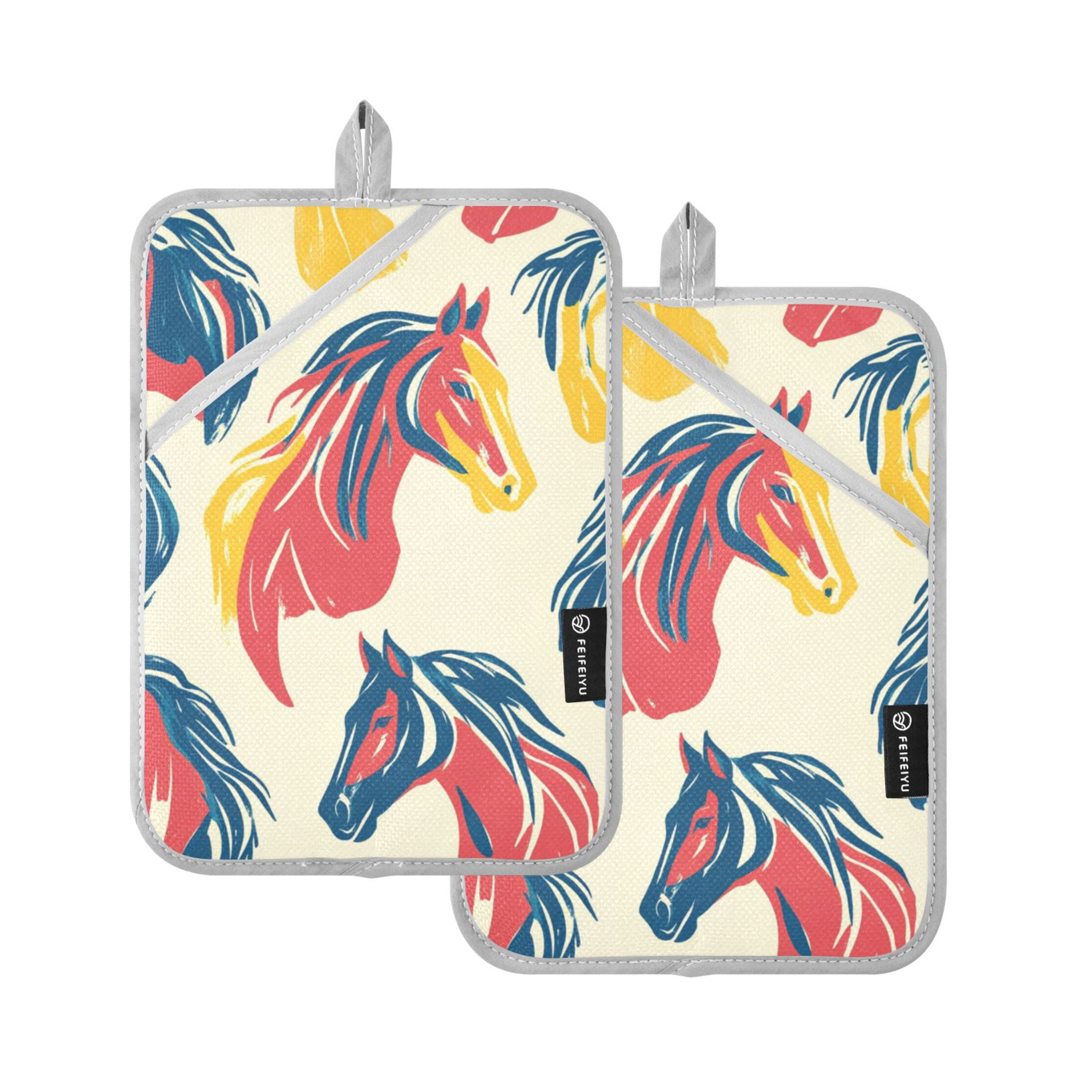 【Heat-Resistant】Quilted Cotton Potholders Set of 2 - Stylish Kitchen ...