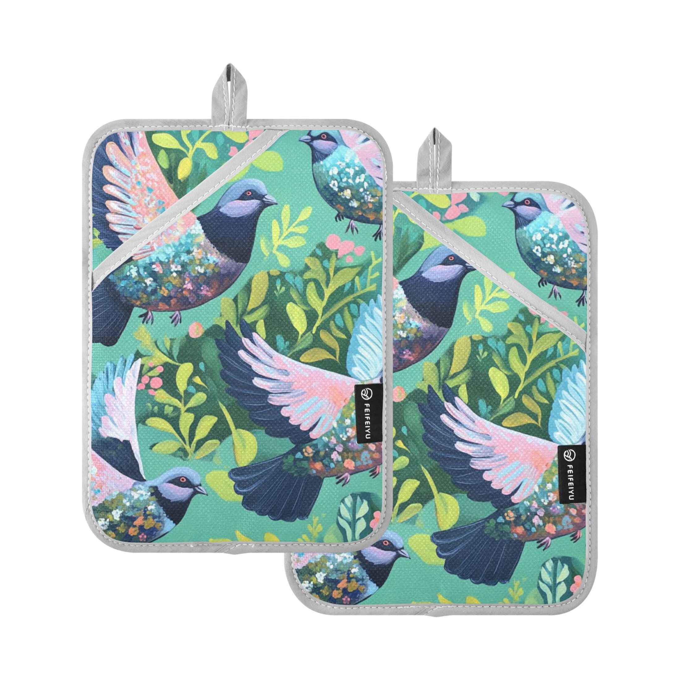 【Heat-Resistant】Quilted Cotton Potholders Set of 2 - Stylish Kitchen ...