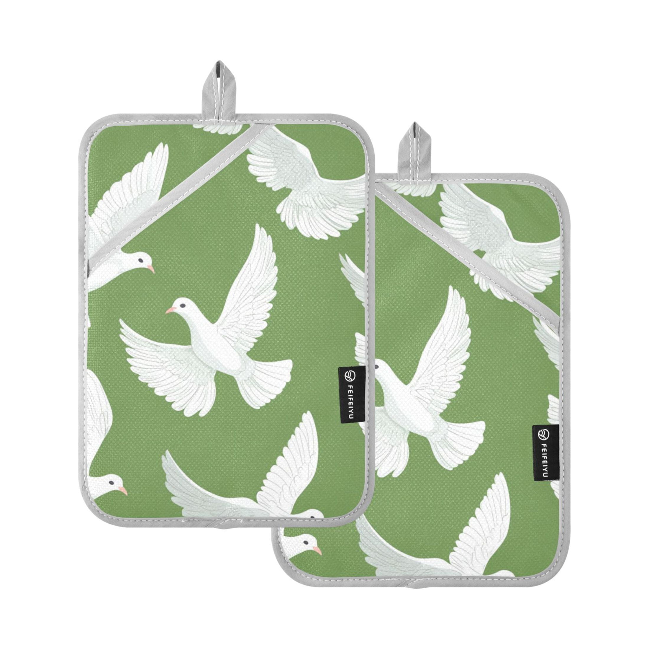 【Heat-Resistant】Quilted Cotton Potholders Set of 2 - Stylish Kitchen ...