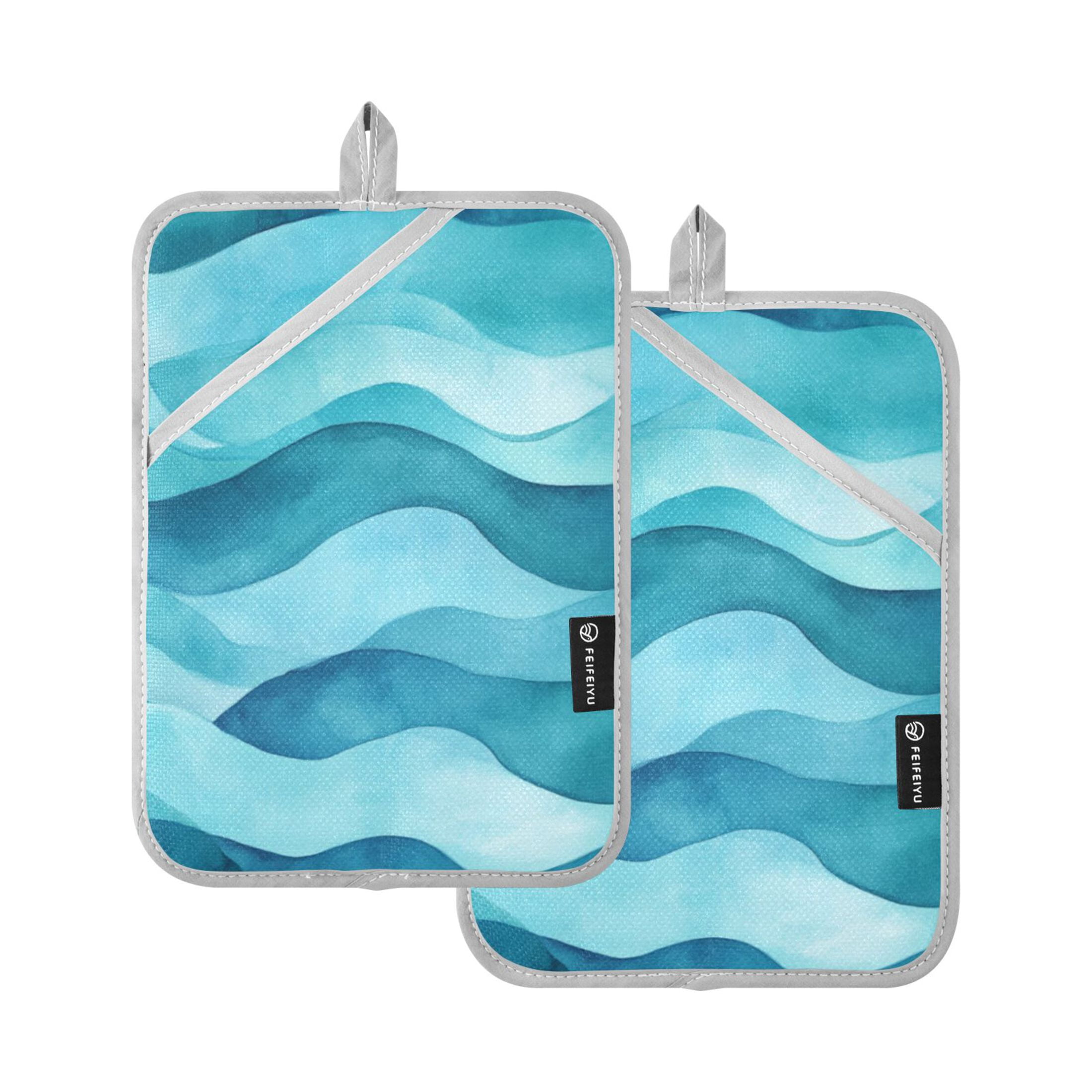 【Heat-Resistant】Quilted Cotton Potholders Set of 2 - Stylish Kitchen ...