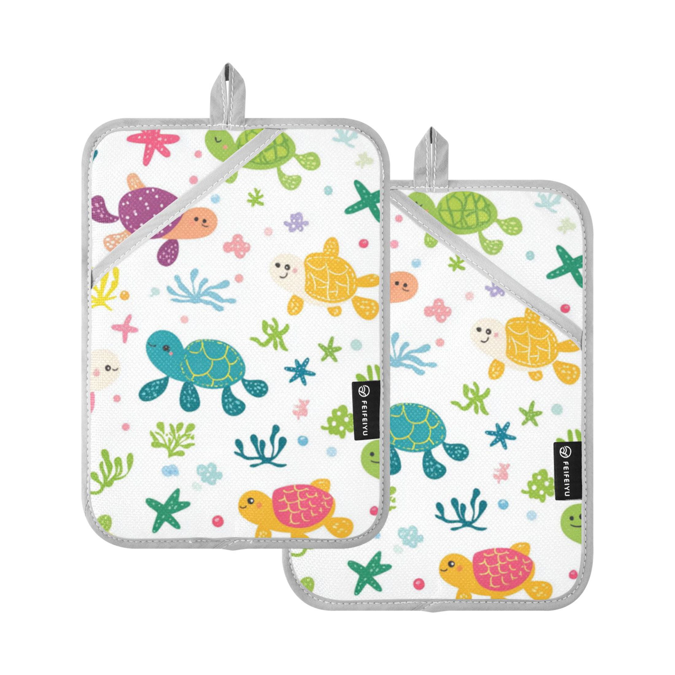 【Heat-Resistant】Quilted Cotton Potholders Set of 2 - Stylish Kitchen ...