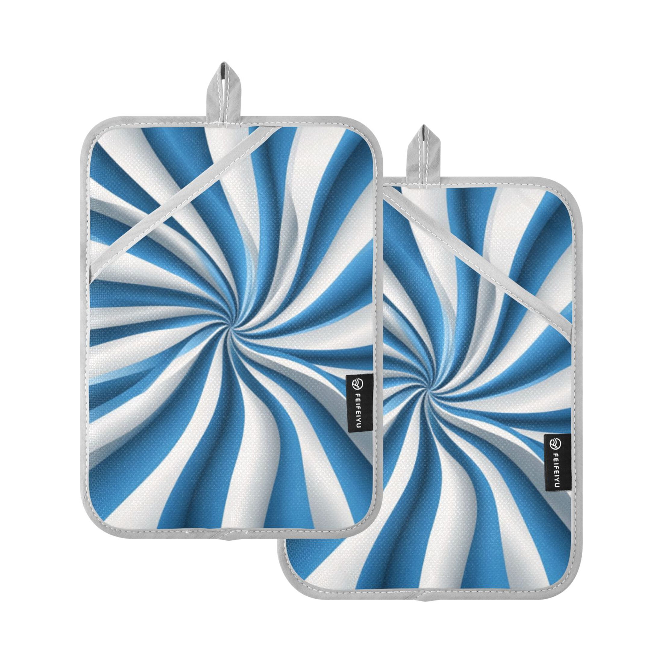 【Heat-Resistant】Quilted Cotton Potholders Set of 2 - Stylish Kitchen ...