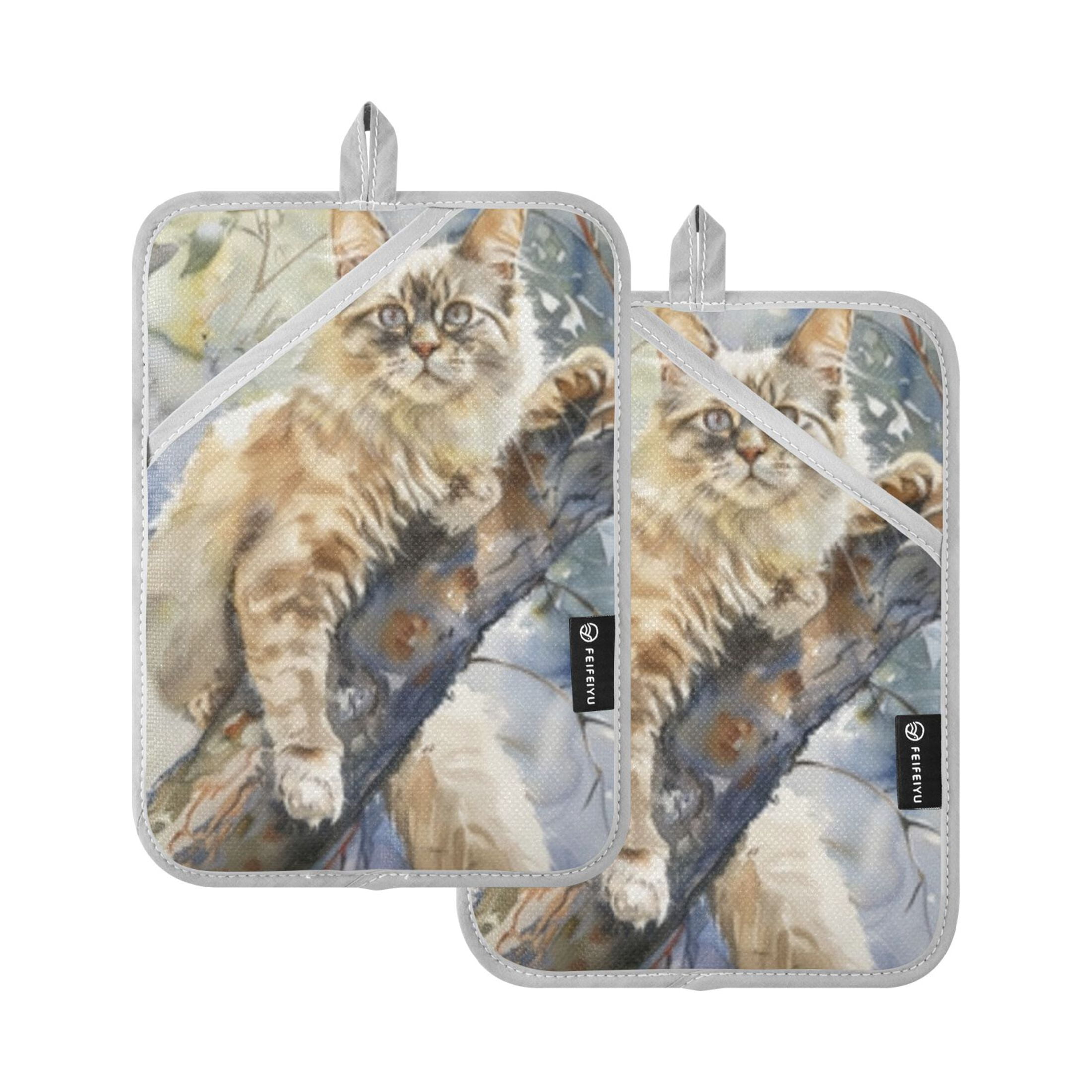 【Heat-Resistant】Quilted Cotton Potholders Set of 2 - Stylish Kitchen ...