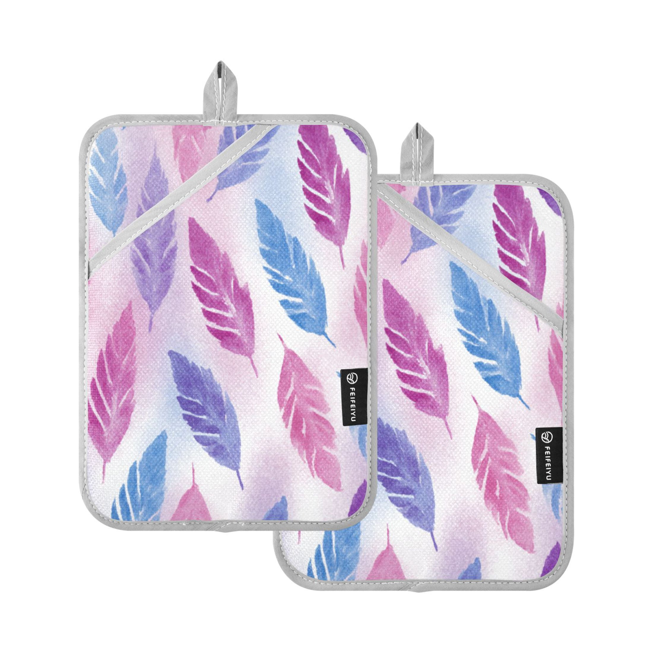 【Heat-Resistant】Quilted Cotton Potholders Set of 2 - Stylish Kitchen ...