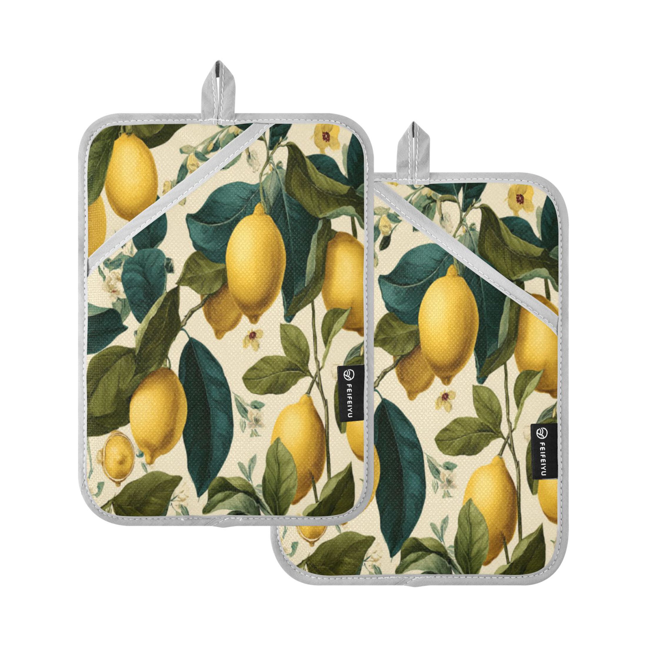 【Heat-Resistant】Quilted Cotton Potholders Set of 2 - Stylish Kitchen ...