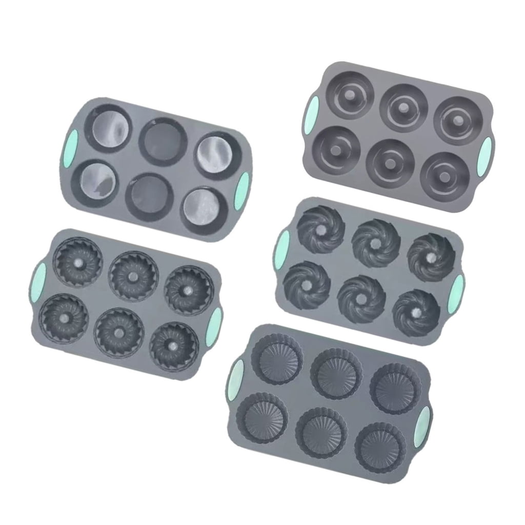 Heat Resistant Silicone Baking Molds 6 Cavity Flexible Mini Fluted Tube ...