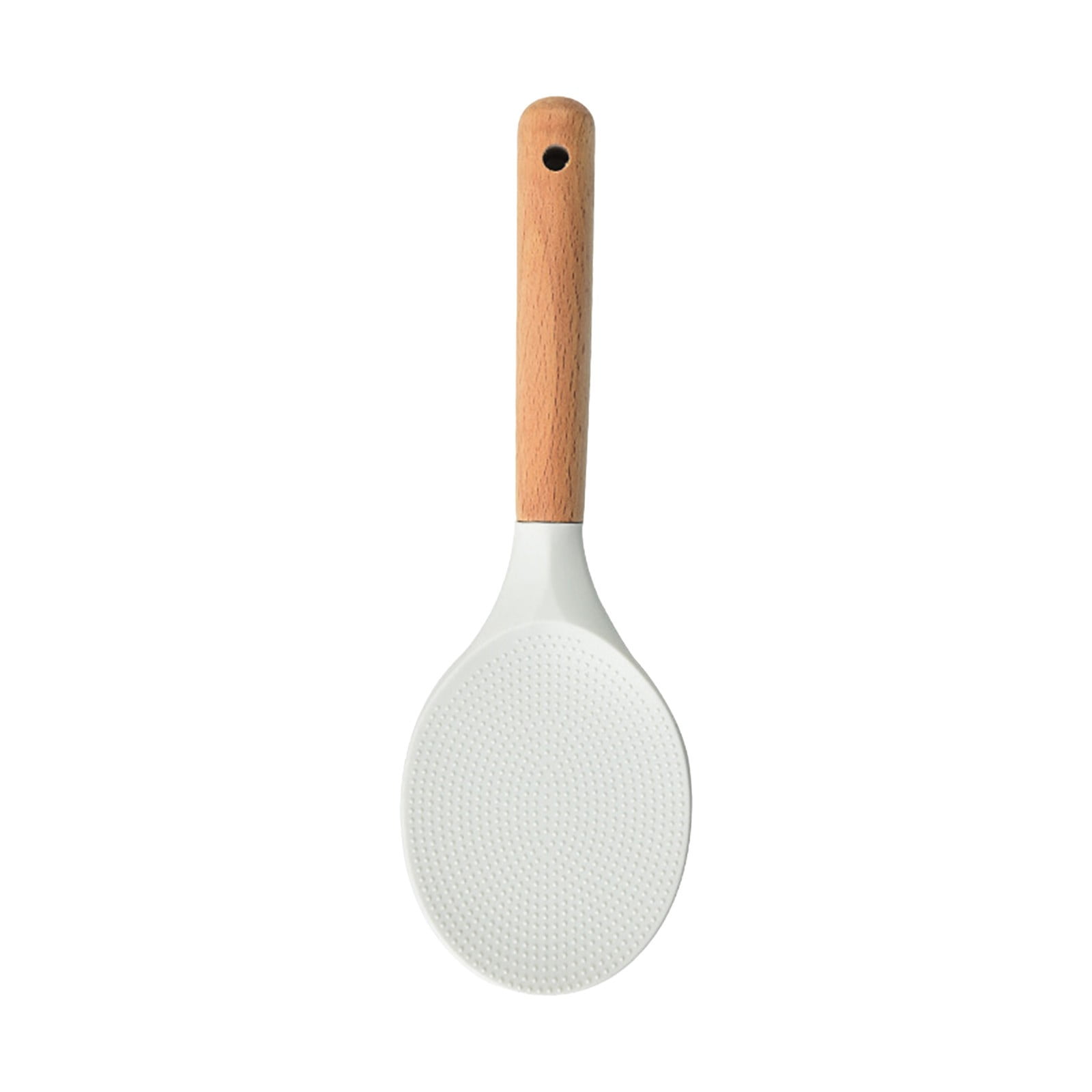 Heat-Resistant Silicone Cooking Spoon with Wooden Handle, Non-Scratch ...