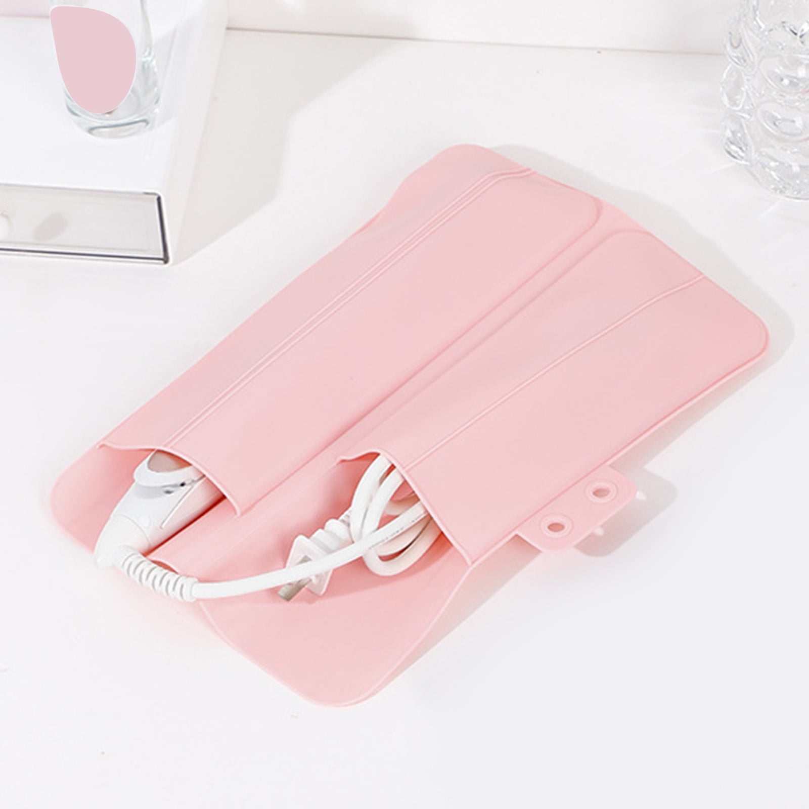 Heat Resistant Silicone Hair Styling Mat - 11.3x7.8" Large Curling Iron ...