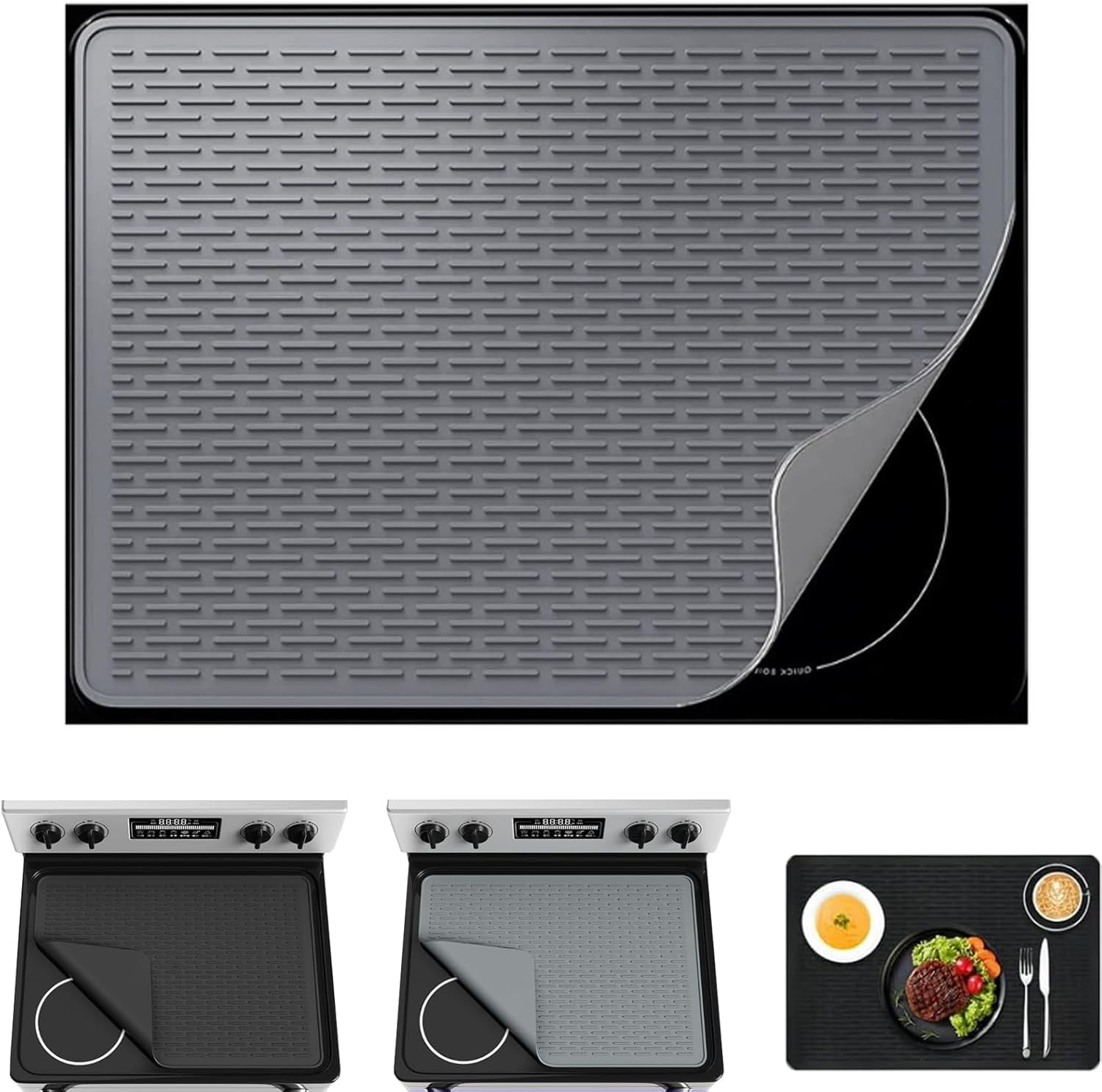 Heat Resistant Silicone Stove Cover Mat, Silicone Electric Stove Top ...