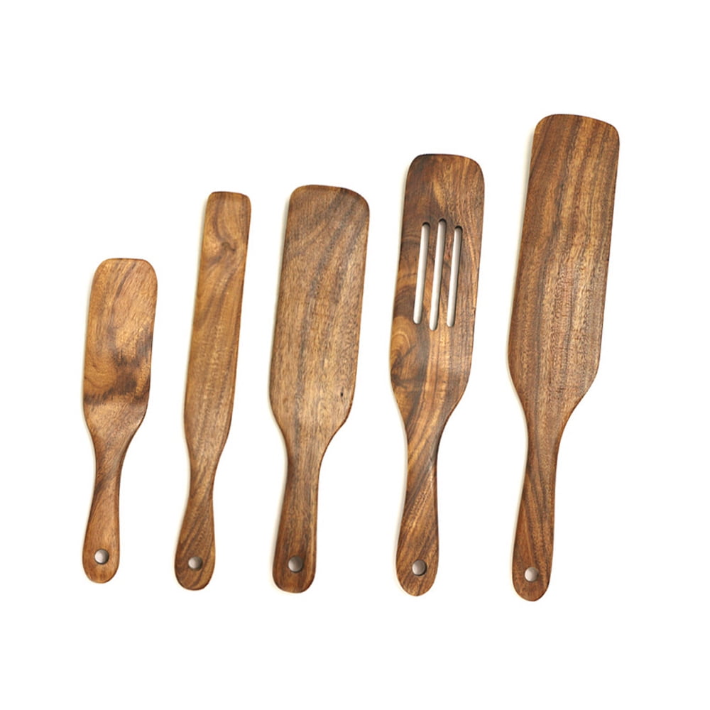 Heat-Resistant Wooden Cookware Set for Stirring and Mixing - 5-Piece ...