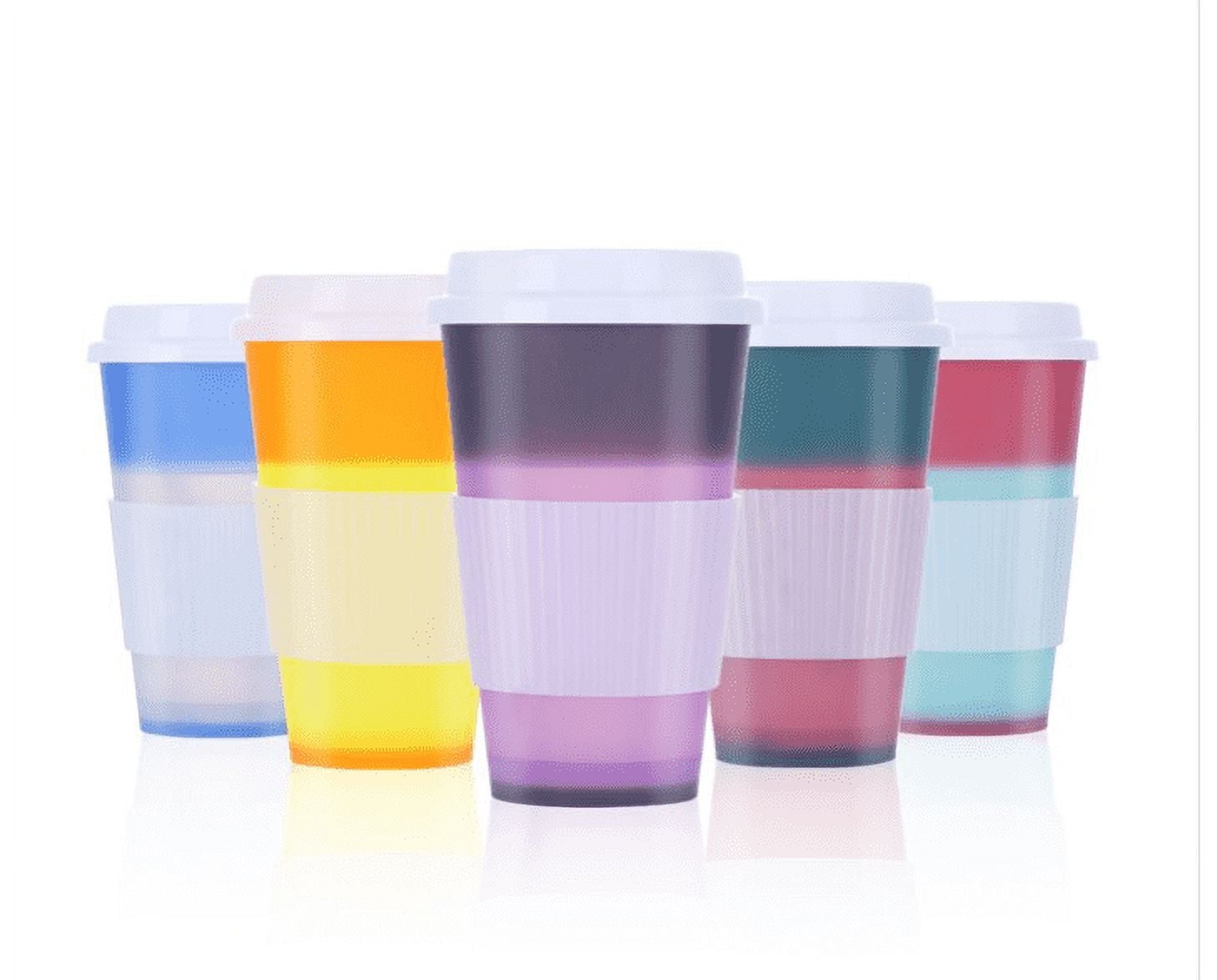 Heat Sensitive, Color Changing 16 oz Cups-Pack of 5 with Lids and ...