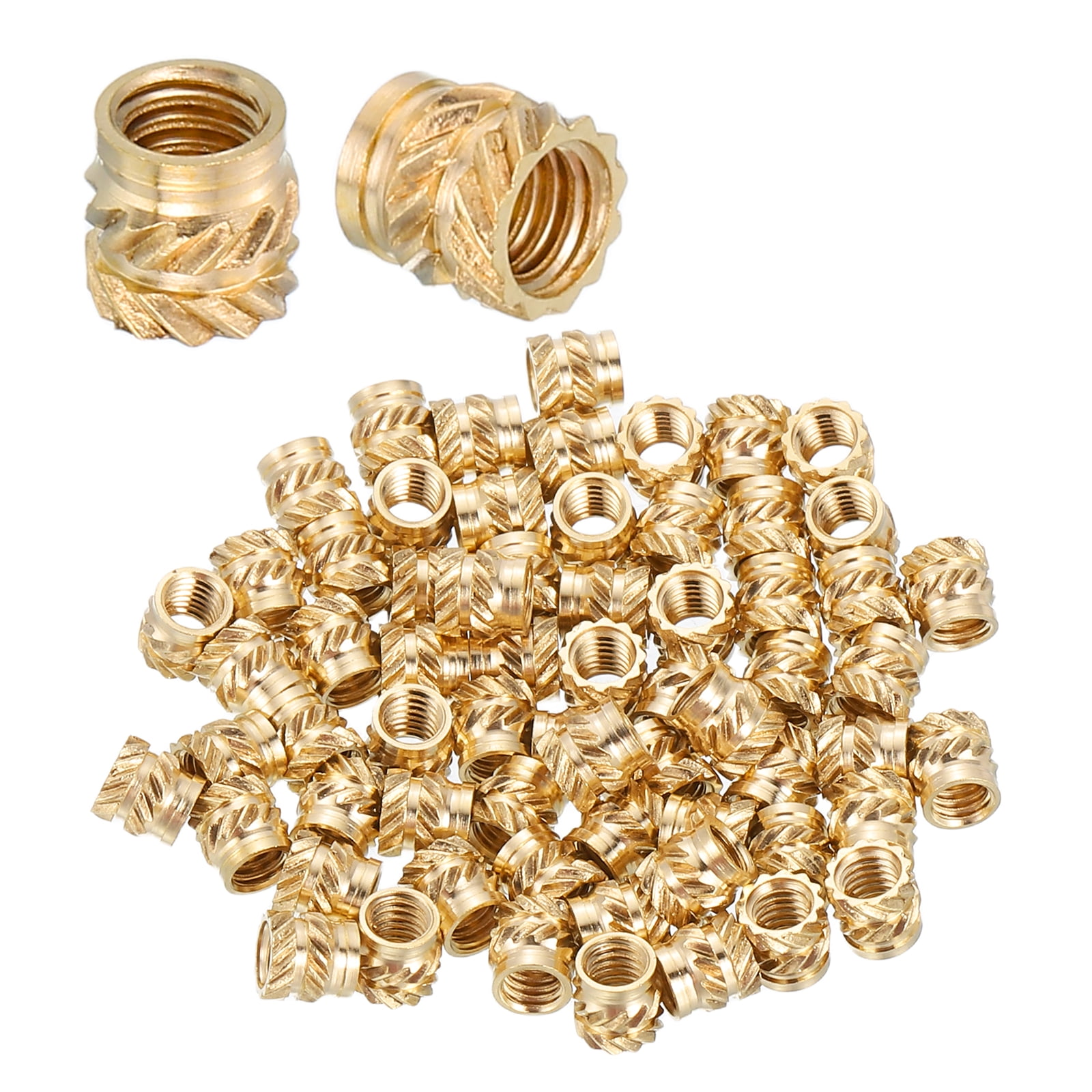 Heat Set Threaded Inserts, 128 Pcs M2.5 x 4mm L x 4mm OD Pure Brass ...