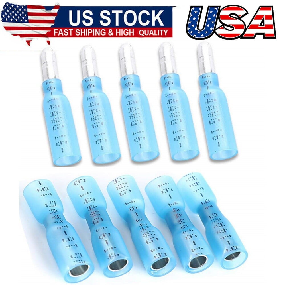 Heat Shrink Bullet Connectors,100Pcs Female Male Electrical Bullet Butt ...