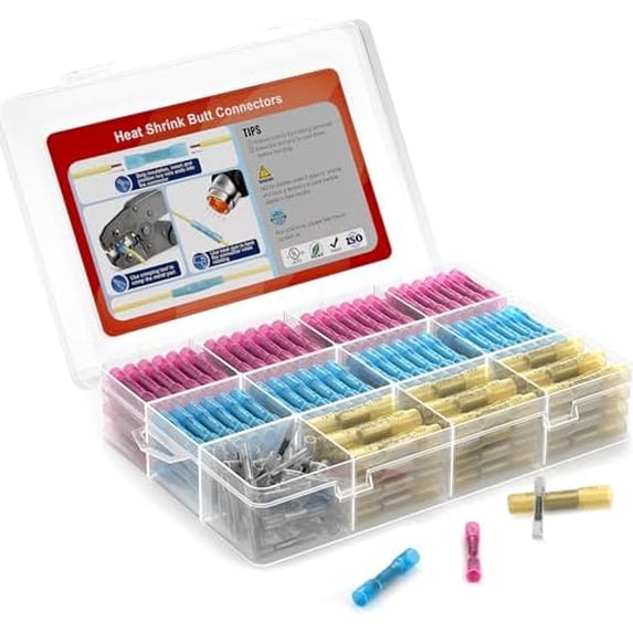 Heat Shrink Connectors Kit 26-10 AWG, 380 count Crimp Splice Terminal ...