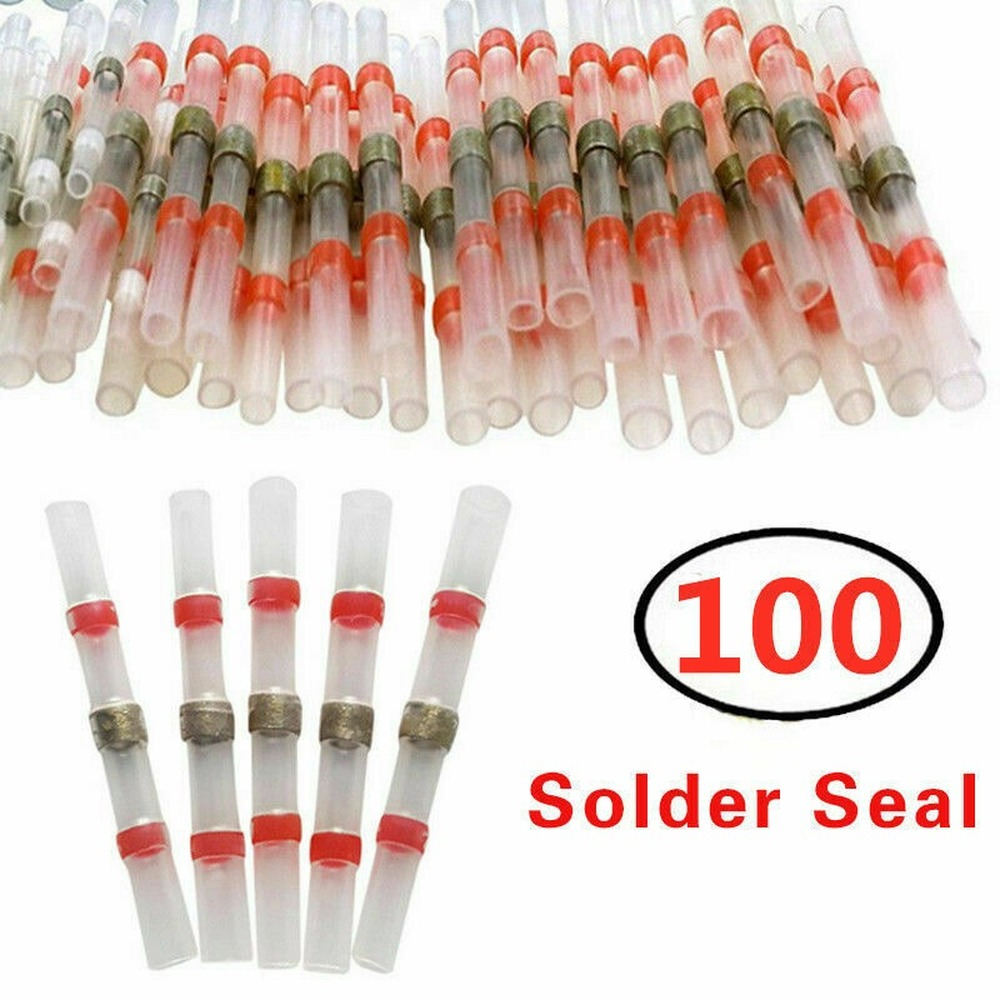Heat Shrink Solder Seal Wire Red Connectors Terminals 22-18Gauge AWG GA ...