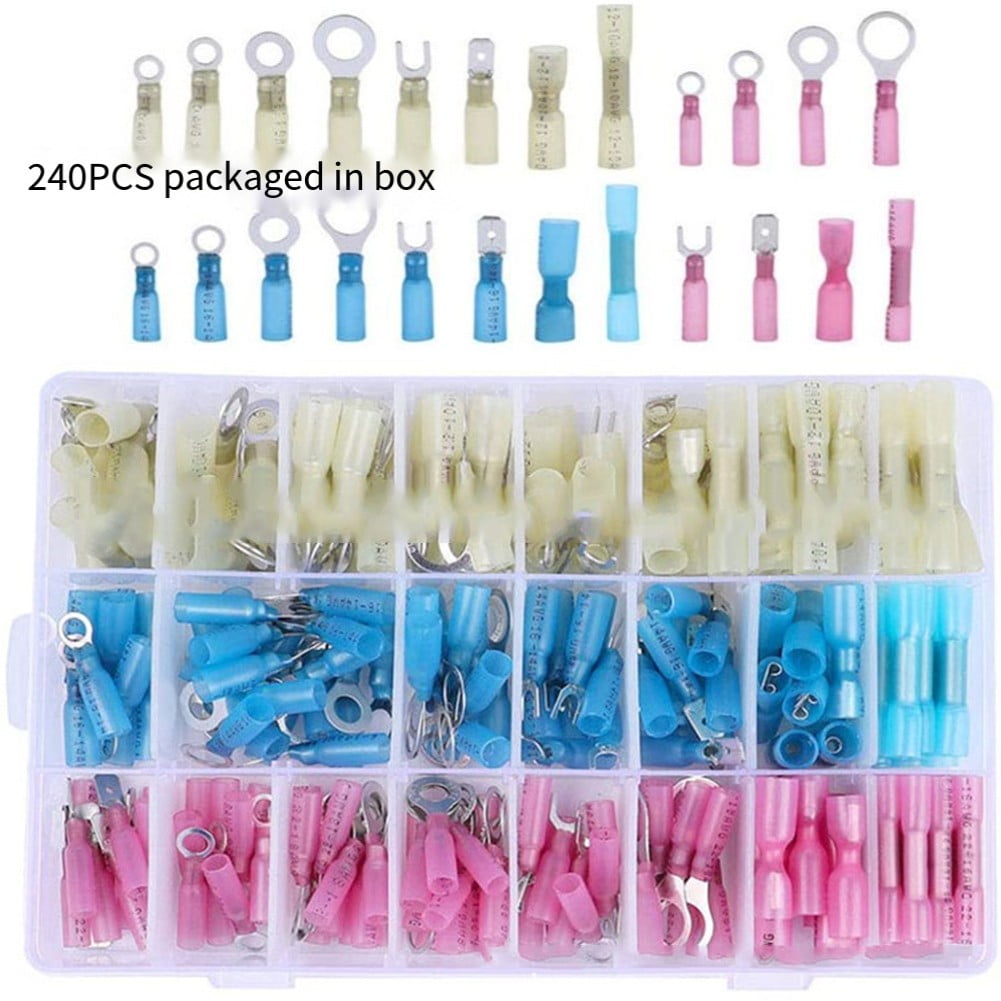 Heat Shrink Wire Connectors, Crimp Connector Assortment, Ring Fork ...