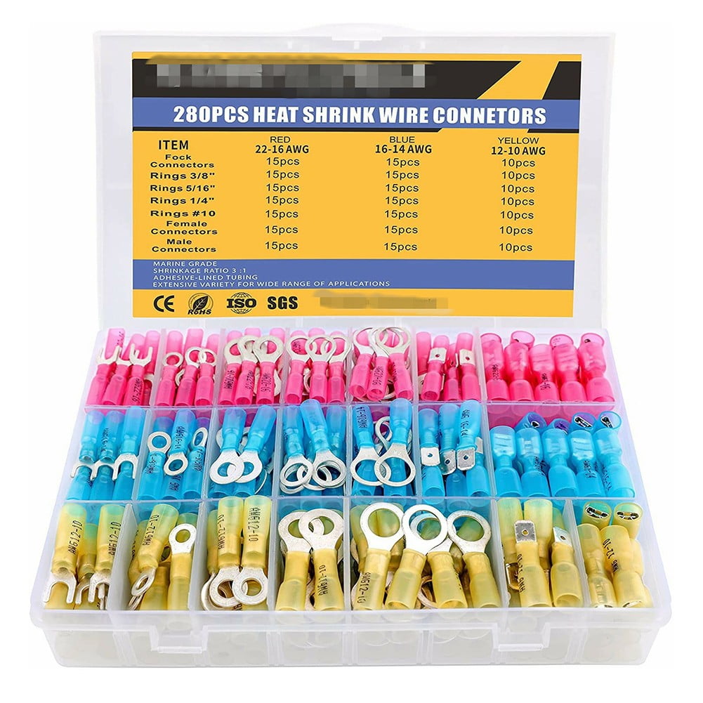 Heat Shrink Wire Connectors, Crimp Connector Assortment, Ring Fork ...