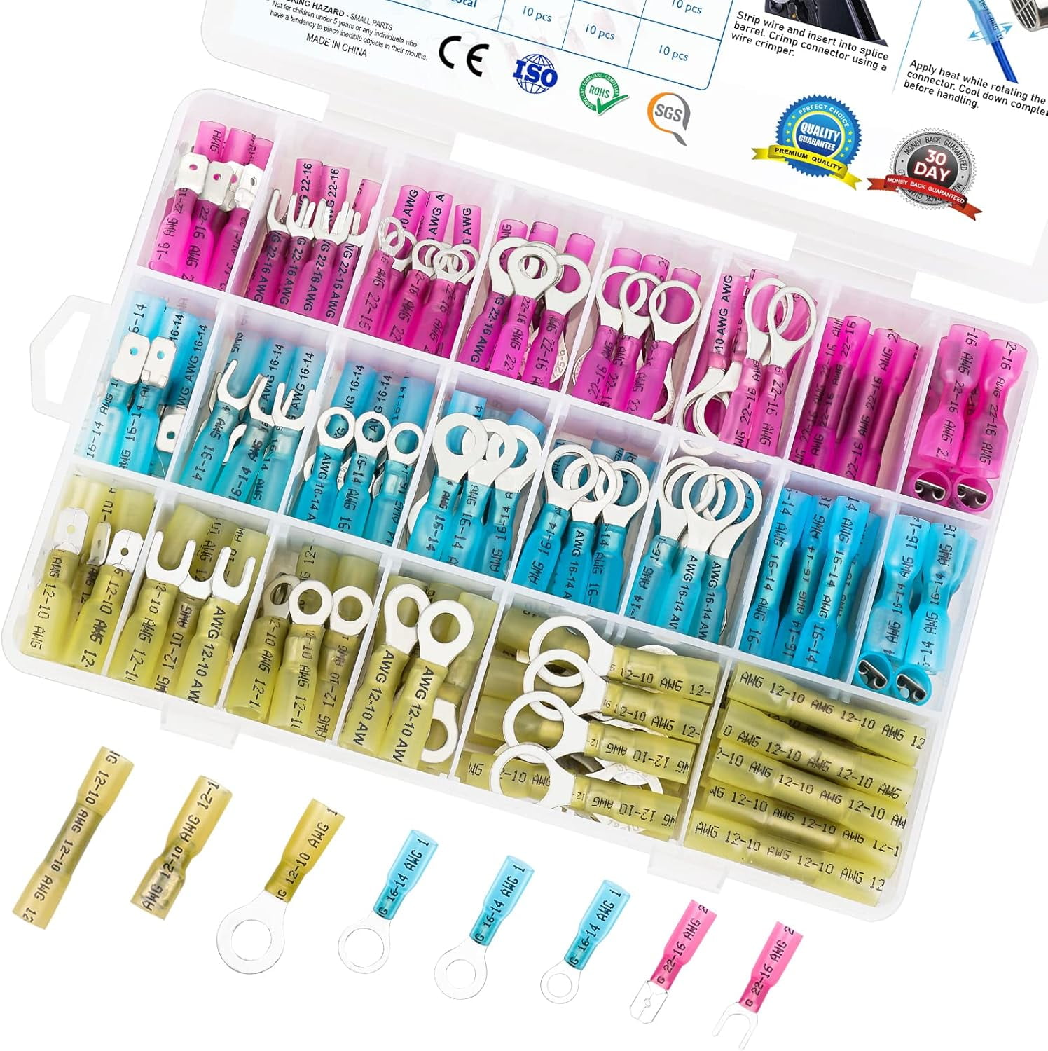 Heat Shrink Wire Connectors, Waterproof Automotive Marine Electrical ...