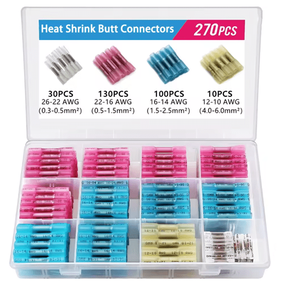 200 count Heat Shrink Connectors Kit - Marine Grade Wire Crimp ...