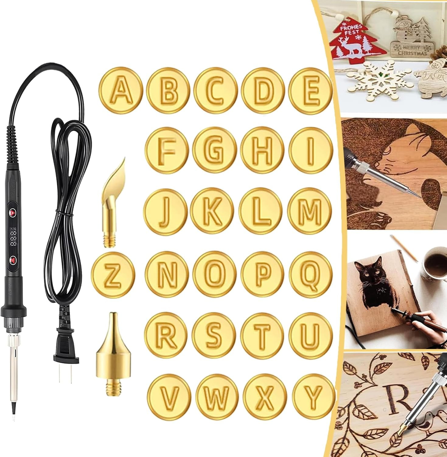 Heat Stamp - Heat Stamping Kit, Heat Stamps for Wood with Letters, Wood ...