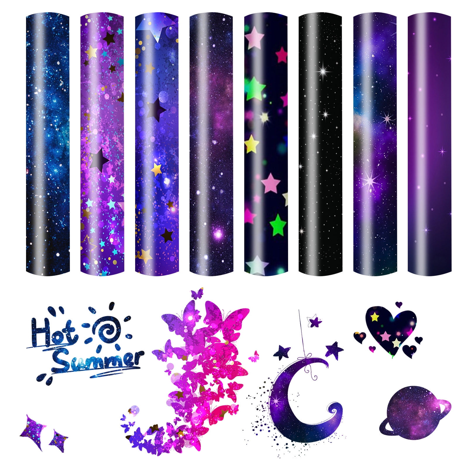 Heat Transfer Vinyl Rainbow Stripe Pattern Vinyl Vinyl Bundling Roll ...