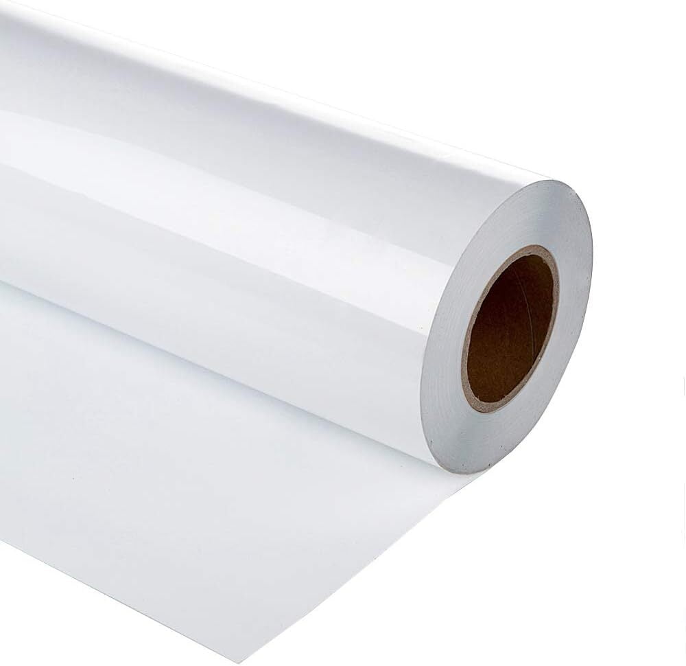Heat Transfer Vinyl White HTV Rolls, 12" x 20ft White Iron on Vinyl for ...