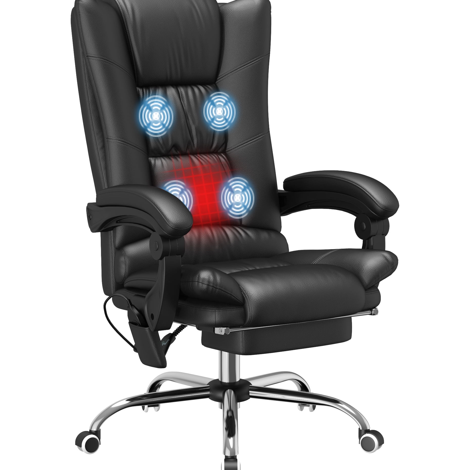 Heat & Vibration Office Chair In Black. 4 Vibrations, 3 Settings ...